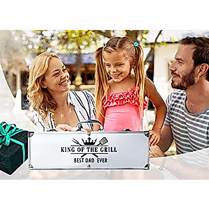 Birthday Gifts for Dad, Cool Bbq Grill Gift for Men Christmas Retirement Congratulations Get Well Soon, Unique Dad Gift from Daughter Son Kids, Gift for Men Stainless Steel Metal Tool Heavy Duty Set 4