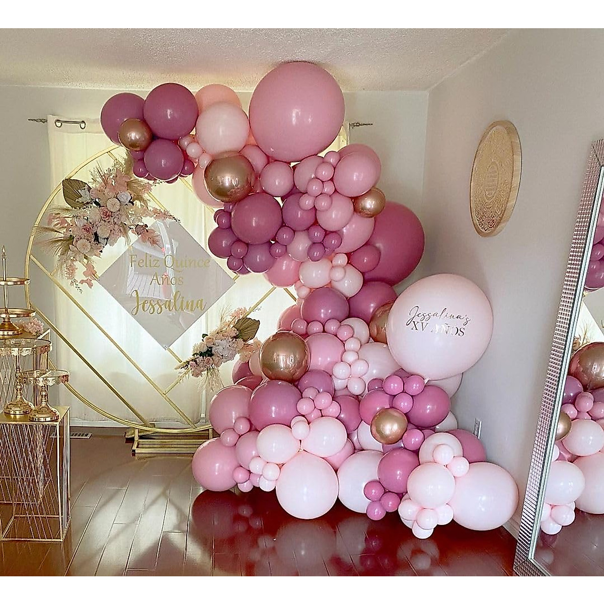 Pink Balloon Garland Arch Kit,Hot Pink Latex Pastel Pink Balloon, 18 12 10 5 Inch Latex Balloons for Wedding Baby Shower Bridal Shower Birthday Princess Theme Party Decorations