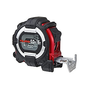 TAJIMA Tape Measure - 16ft/5m x 1in GS-Lock Measuring Tape with Compatible Clip & Horned Magnetic Hook - GS-MC16/5MBW