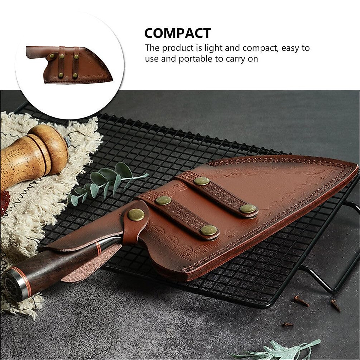 Cabilock PU Leather Meat Cleaver Sheath Waterproof Wide Knife Cover Butcher Chef Knife Guards Kitchen Knives Blades Protector