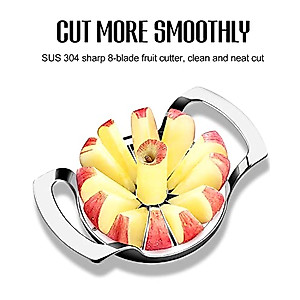 MOVNO Apple Slicer 12 Slices, Home Kitchen 12-Blade Stainless Steel Apple Slicer Corer Cutter, Sturdy and Sharp