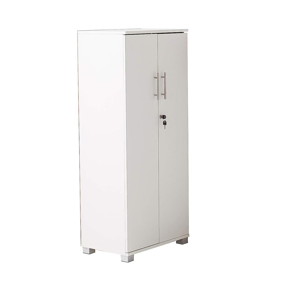 MMT Furniture Designs Ltd Office Storage Cabinet, 55cm x 35cm x 125cm, White