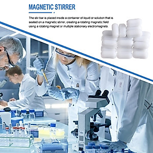 Baluue PTFE Magnetic Stirrer Mixer Stir Bar - 25pcs White Resistant Mixer Plate Rotating Bars Mini Magnet Stir Laboratory Magnetic Rod