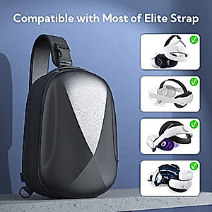 ZYBER Hard Carrying Case for Meta Quest 2, Black Backpack Travel Case for Oculus Quest 2 Accessories, Pico 4, Quest Pro