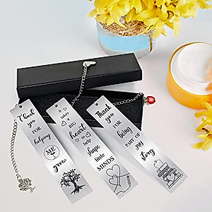 YoeeJob Teacher Appreciation Bookmarsk, 3 Pcs Metal Thank You Teachers Bookmark Gifts Book Marker for Women/Men, Thank You Teachers Bookmarks, Back to School Christmas Gifts for Teacher