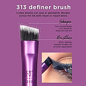 Real Techniques Everyday Eye Essentials Makeup Brush Kit, Eye Makeup Brushes for Eye Liner, Eyeshadow, Brows, & Lashes, Synthetic Bristles, Cruelty-Free & Vegan, 8 Piece Set
