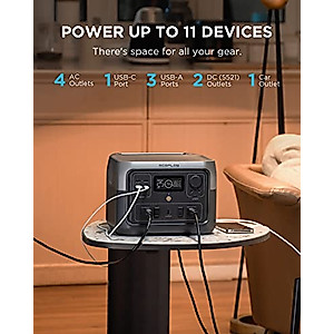 EF ECOFLOW Portable Power Station RIVER 2 Max, 512Wh LiFePO4 Battery/ 1 Hour Fast Charging, Up To 1000W Output Solar Generator (Solar Panel Optional) for Outdoor Camping/RVs/Home Use