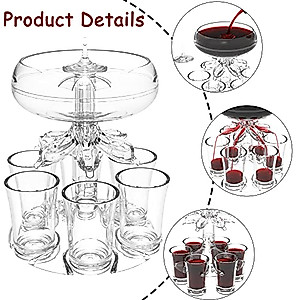 LOCYOP 6 Shot Glass Dispenser and Holder,Shot glass holder Shots Dispenser Liquor Dispenser Drink Despenseror Cocktail Dispenser with Brush for Filling Liquids