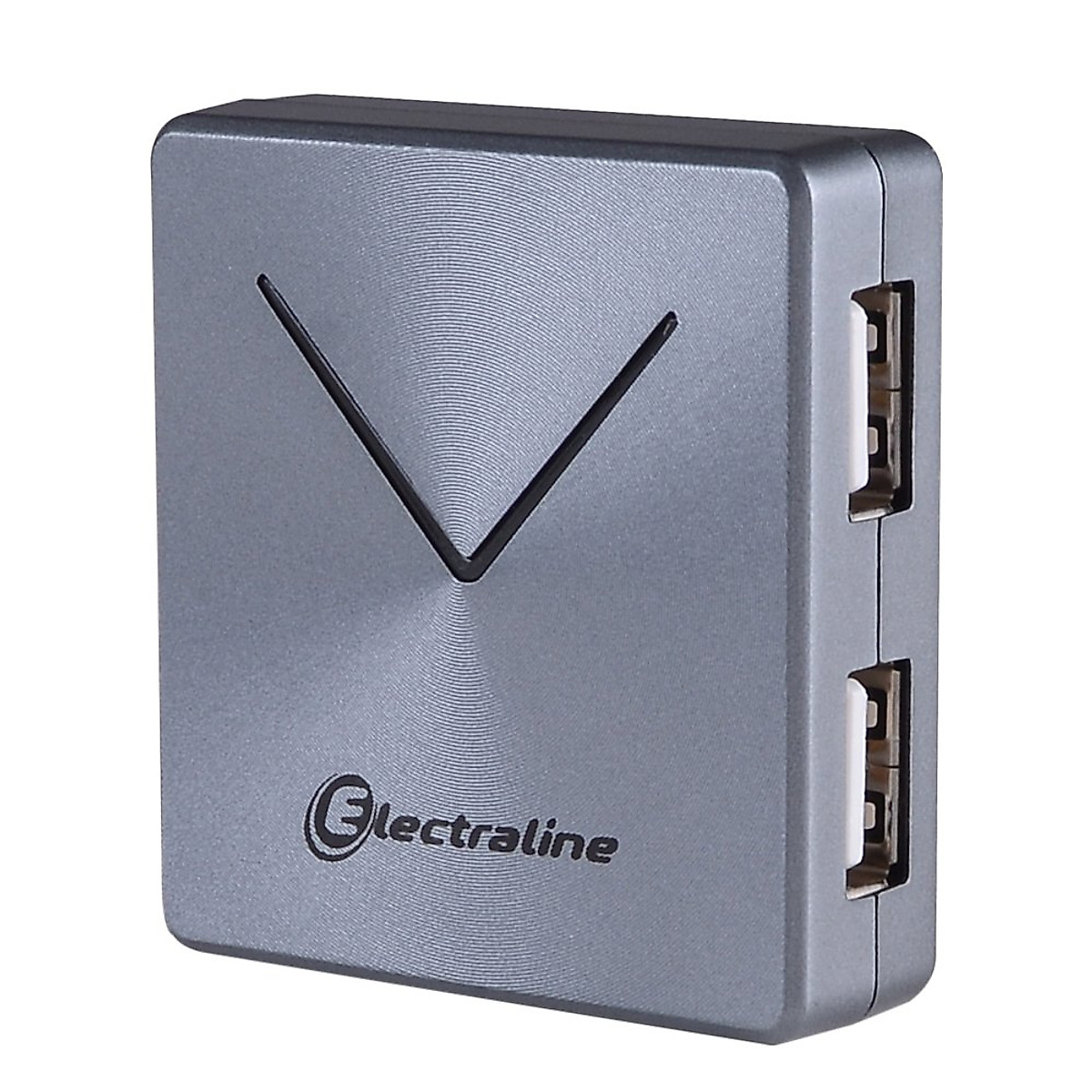 Electraline 500336 USB 2.0 Hub 4 Ports SuperSpeed Aluminium with USB 3.0 Cable 50 cm for iMac, MacBook Air, MacBook Pro, MacBook, Mac Mini, PC and Laptop