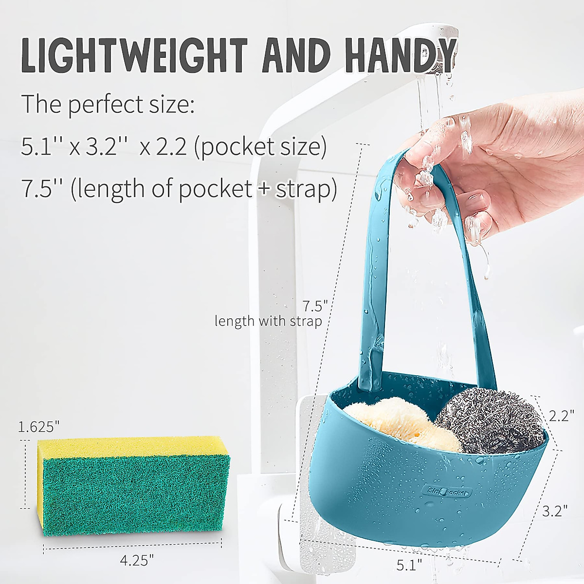 Sophie & Panda Silicone Sponge Holder for Kitchen Sink Bags Set of 2 - Easy to Use Soap Holder No Installation Needed Kitchen Sink Caddy - Kitchen Sink Organizer Set of 2 White and Grey