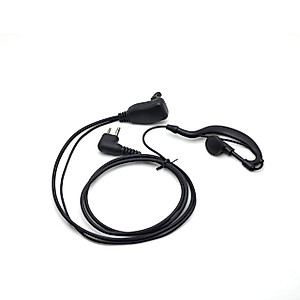 Kymate 2 Pin G Shape Clip-Ear Headset Earpiece with Mic for Two Way Radio Devices DEP450 CP040 CP200 CP200D CP185 DTR650 PR400 EP450 CLS1110 CLS1410 CLS1450 CLS DLR DTR RDX RDU RDV 5Pack