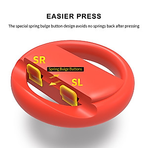 GH Switch Steering Wheel for Mario Kart 8 Deluxe and Booster Course Pass (DLC), Racing Wheel Accessories Compatible with Nintendo Switch/Switch OLED Joy Con Controller (Red and Blue)