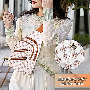 AROCFTIE Sling Bag for Women Chest Bag Small Crossbody Sling Backpack for Women Leather Fanny Packs Travel Fashion Shoulder Backpack(Brown)