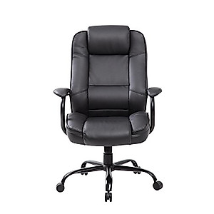 Boss Office Products Heavy Duty Executive Chair with 350lbs Weight Capacity in Black