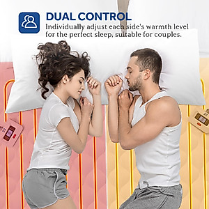 Sealy Heated Mattress Pad Queen Size, Luxury Quilted Electric Bed Warmer with Dual Controller 10 Heat Settings & Auto Off 1-12 Hours | Fit Up to 17" Deep Pocket | ETL Certified | Machine Washable