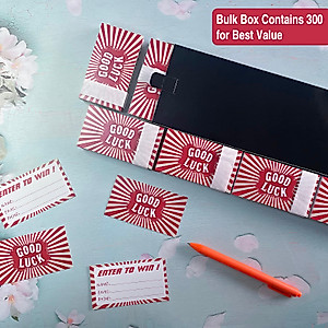 Tomioziey 300 Raffle Tickets Enter to Win Cards-3.5”x2” Entry Form Cards for Contest,Ballot Box,50/50,Raffle Drum with Email Address and Phone Number Fields-Red