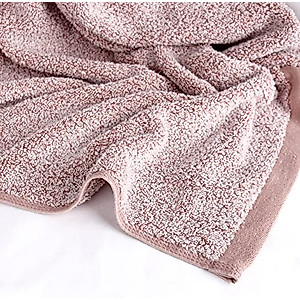 Everplush Diamond Jacquard Bath Sheet 6 PC Set Rose -2 Bath Sheet, 2 Hand Towel, 2 Wash Cloth