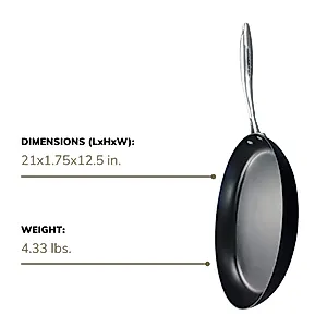 SCANPAN Professional 12.5” Fry Pan - Easy-to-Use Nonstick Cookware - Dishwasher, Metal Utensil & Oven Safe - Made in Denmark