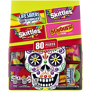 SKITTLES Wild Berry, SKITTLES Original, STARBUST FaveREDS, and LIFE SAVERS Gummy Candy Assortment, 32.82 oz Bag