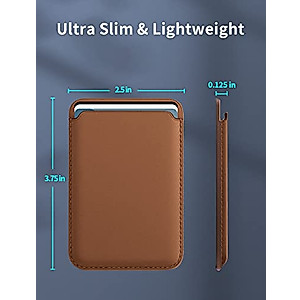SONVICTY LIFE Magnetic Wallet for Apple MagSafe, Leather Mag Safe Wallet for Back of iPhone 13/13 Pro/Max and 12 Series, Magnetic Card Wallet Holder Compatible with Magsafe case, Brown