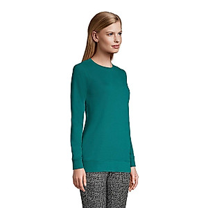 Lands' End Womens Long Sleeve Sweatshirt Tunic Jade Emerald Regular Medium