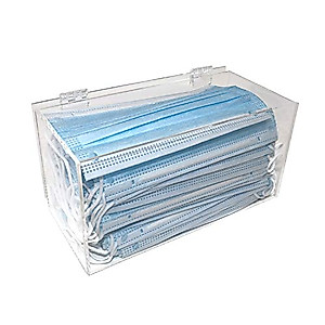 Essentially Yours Face Mask Dispenser | Acrylic Mask Box with Cover for Storing and Dispensing Personal Face Masks (Clear)