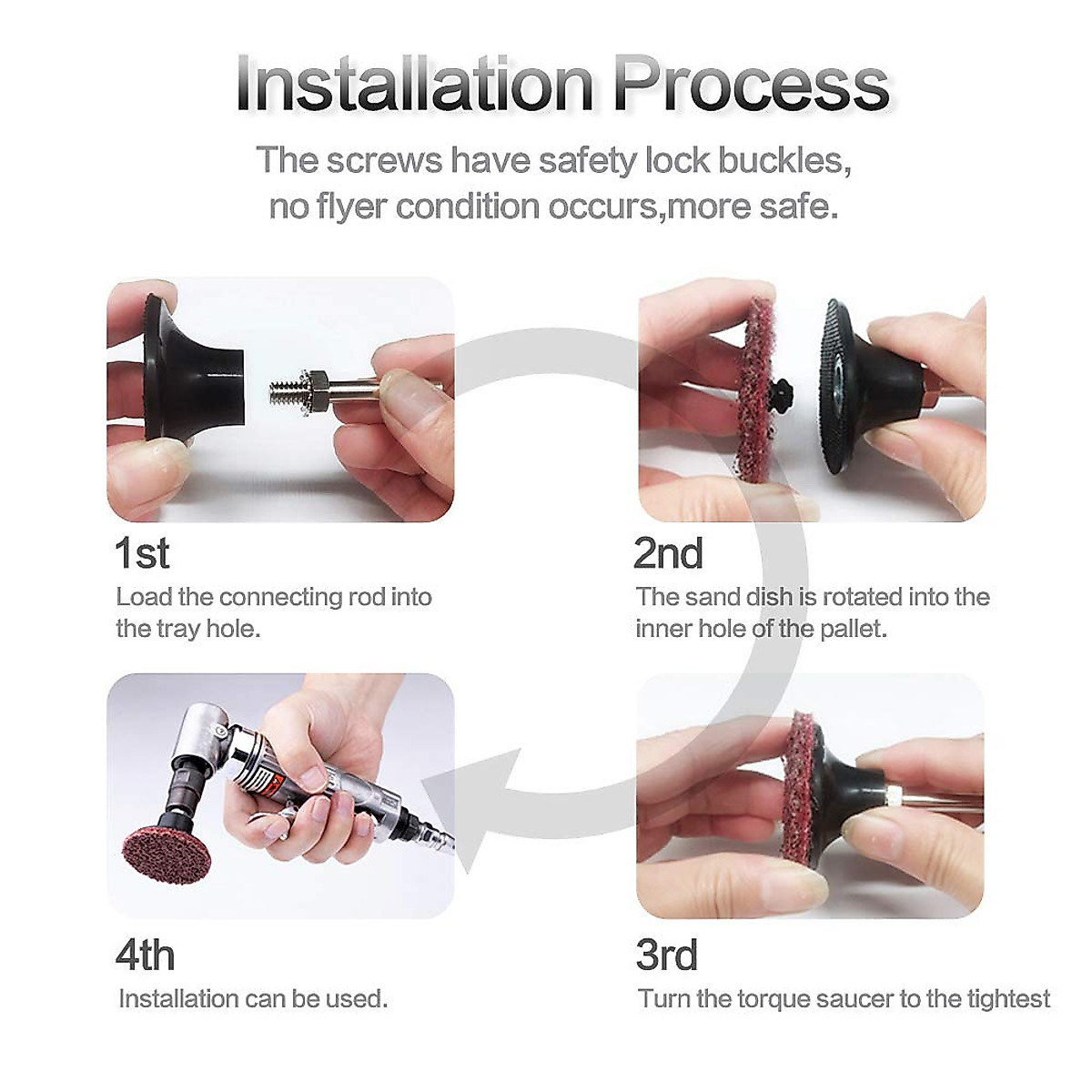 NYXCL Miroku 75Pcs Mixup 2-inch Quick Change Discs Set, Zirconia Sanding Discs with 1/4" Holder, for Die Grinder Surface Prep Strip Grind Polish Finish Burr Rust Paint Removal