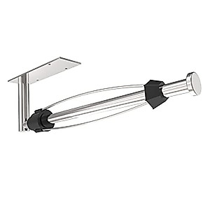 Paper Towel Holder Under Cabinet Brushed Nickel Wall Mount Paper Towel Holder Under Counter Vertical Hanging Paper Towel Rack Adhesive Or Drilling with Damping Ratcheting for Kitchen Bathroom and RV