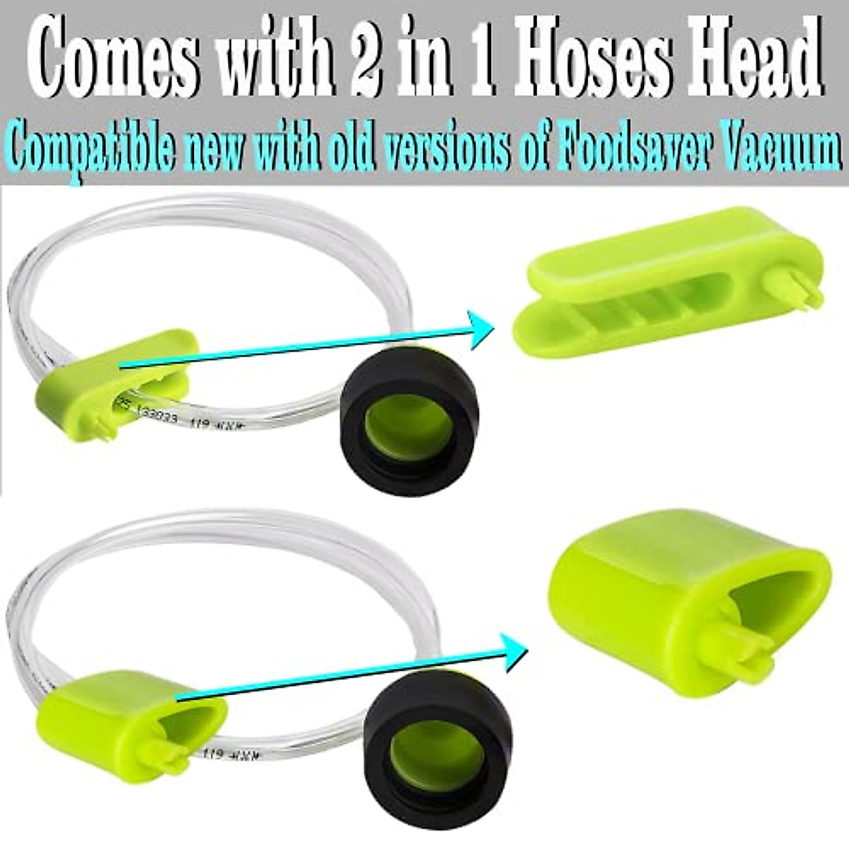 2 piece set Accessory Hose Compatible with FoodSaver ，Compatible FM2000，FA2000， and FM2100 GM FAX12 000 ，Suitable for all sealing zipper bags, wine plugs, seals jar, vacuum sealing agents