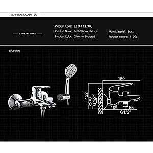 Kitchen Taps Shower Faucet Wall Mounted Antique Brass Polished Bathtub Faucet With Hand Shower Bathroom Bath Shower Faucets