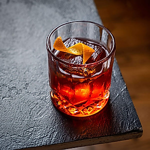 Whiskey Chilling Stones Gift Set - 6 Handcrafted Premium Granite Round Sipping Rocks - 2 Crystal Glass Tumblers - Hardwood Presentation & Storage Tray - Elegant Gold Foil Gift Box by R.O.C.K.S.