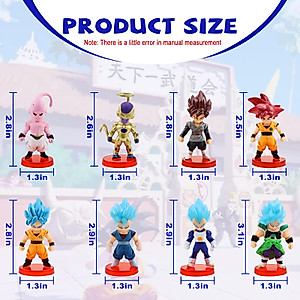 HONGFENG 16 Pack DBZ Anime Cartoon Cake Toppers,3" Goku Figures Cake Toppers Set.