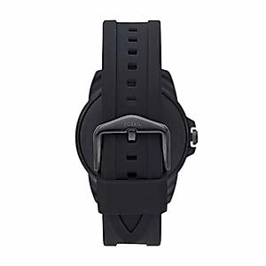 Fossil 44mm Gen 5E Stainless Steel and Silicone Touchscreen Smart Watch with Heart Rate, Color: Black (Model: FTW4047)