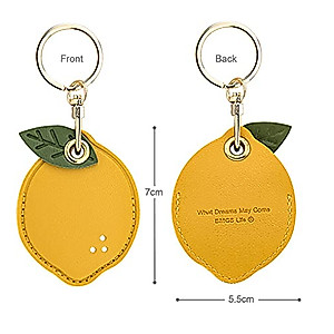 Tomcrazy 3in1 Protective Case for Airtag/Samsung Galaxy SmartTag/Huawei Tag/Access Card Keychain/Tile Sticker 2022 Mate 2020 Cover Pendant for Backpack Bag Satchel Suitcase(Lemon)