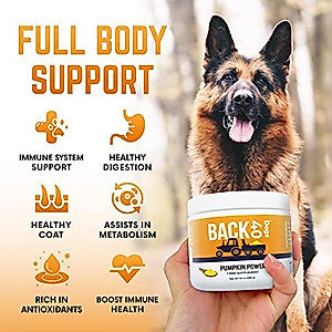 BACK 40 Dogs Pumpkin Powder for Dogs, Powdered Pumpkin for Dogs with Vitamins A, C & E, Fiber-Rich Vitamins for Optimal Pet Health, Combat Constipation, Dog Multivitamin for Digestive Health, 8.1 oz
