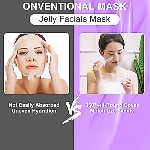 ATIDIE jelly Mask for Skin Care, Lavender Gel Face Mask for whitening, Jelly Face Mask Peel Off,Hyaluronic Acid Rubber Mask Moisturizing Skin Care DIY Spa Set