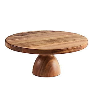 2 in 1 Cake Stand and Cheese Charcuterie Board, Cupcake Stand for Afternoon Tea, Dessert Table Display Made of Wood, Ecologic Cupcake Holder, Beautiful Wedding Cake Stand, 10 inch Diameter