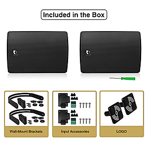 Sound Town Pair of 8" Weather-Resistant Surface-Mount Speaker, Indoor/Outdoor, 70V/100V/8ohm, for Home & Commercial Installation, Black (TARVOS-8B-PAIR)