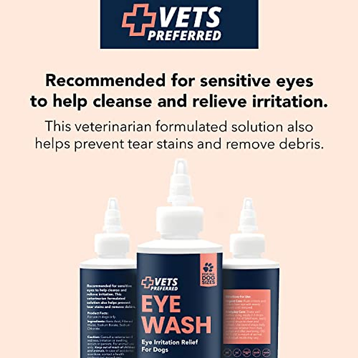 Vets Preferred Eye Cleaner for Dogs - Dog Eye Wash Drops for Infection & Tear Stain Remover - Improves Allergy Symptoms, Infections & Runny Eyes - Dog Eye Drops Rinse for Every Dog - 4 Oz
