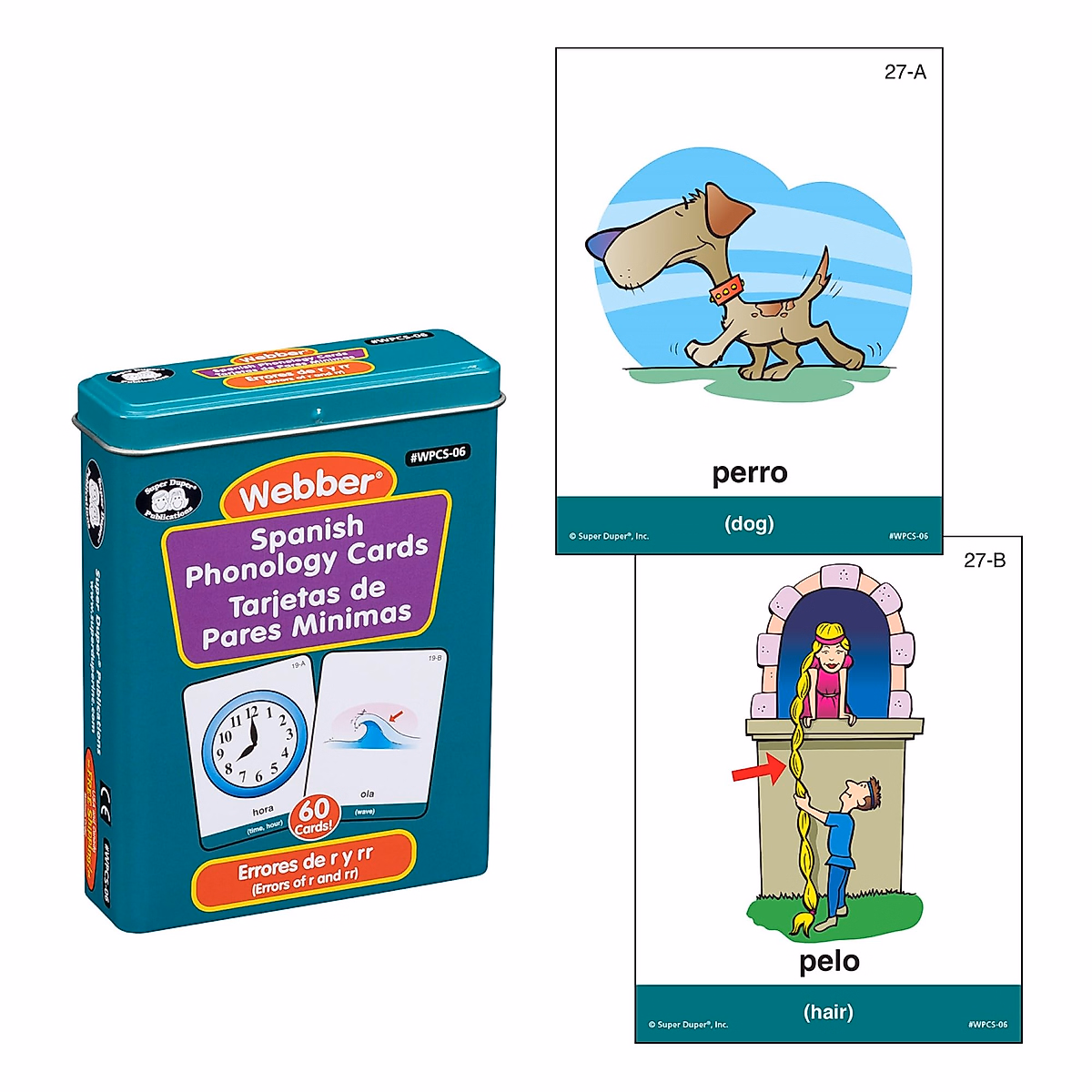 Super Duper Publications | Webber® Spanish Phonology Flash Cards (8 Total Fun Decks) | Educational Resource for Children