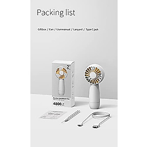 NO Mini Handheld Fan, USB Desk Small Personal Portable Stroller Fan with 4800mAh Rechargeable Battery, Cute Pocket Design Electric Fan 8-25H Working Hours for Travel Office Outdoor Summer Gift(PINK)