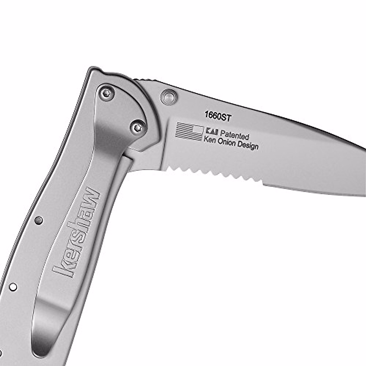 Kershaw Leek Serrated EDC Pocketknife, 3" Sandvik 14C28N Steel Blade, assisted opening Folding Knife, Dual Lock System