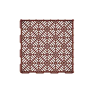 Deck Tiles - 6-Pack Pavers - Polypropylene Interlocking Patio Tiles - Outdoor Flooring for Patio, Porch, Garage, or Pool Deck by Pure Garden (Terracotta)