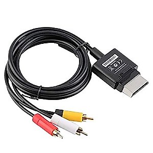 WICAREYO 1.8M 6FT AV Audio Video Composite Cable for Xbox 360 Slim