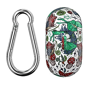Hard Case Compatible with AirPods Pro 2 | AirPods Pro | AirPods 3 gen 2 1 Cute Design Fungi with Keychain Cover Protective Earpods Portable Witchy Ferns Ladybugs Hook Plastic Shockproof Luna Moths