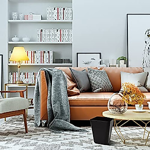 ZOFORTY 6 Pack Slim Plastic Trash Can Wastebasket 1.5 Gallon Small Garbage Bin Black Trash Bin Waste Basket for Office Bathroom Bedroom Home Kitchen Dorm - 9”High