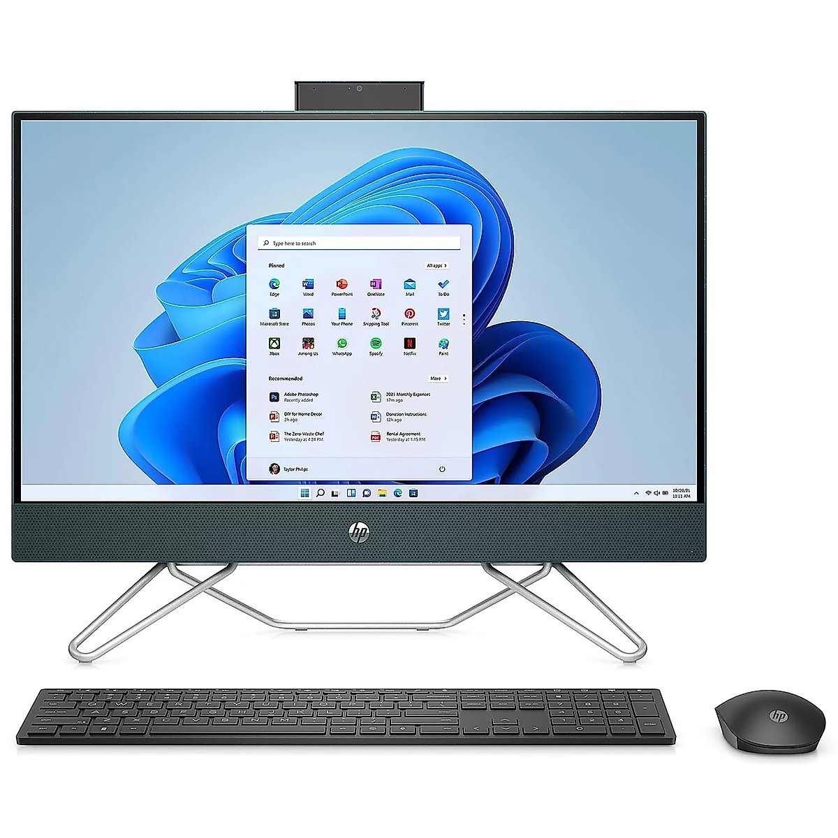 HP 2023 All-in-One AIO Desktop 23.8" FHD IPS Touch 10-Core Intel Core i5-1235U Iris Xe Graphics 16GB DDR4 1TB SSD WiFi AX RJ45 HDMI Webcam Wireless Mouse KB Starry Forest Windows 11 Pro w/RE USB
