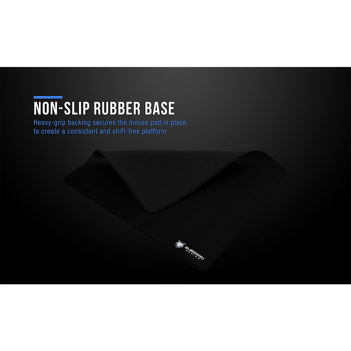 SubZERO Gaming TYKA Soft Gaming Mouse Pad, Large, Stitched Edges, 18"x16" (Black)