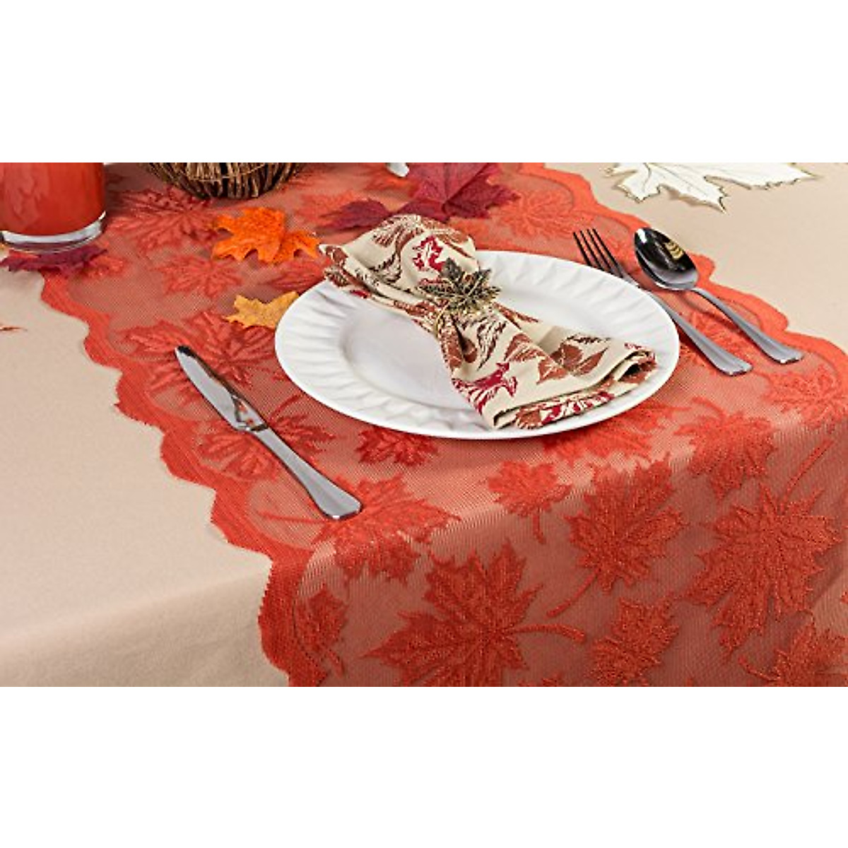 DII Rustic Autumn Leaves Kitchen Collection Thanksgiving & Fall Table Décor, Napkin Set, 20x20, 6 Piece