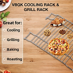 VBGK Cooling Rack,Grill Rack,Heavy Duty Stainless Steel Wire Rack for Baking, Grilling, Roasting, Drying, Nonstick Cooling Rack 11.81"x8.66" Oven & Dishwasher Safe, Compatible with Electric Cooktop